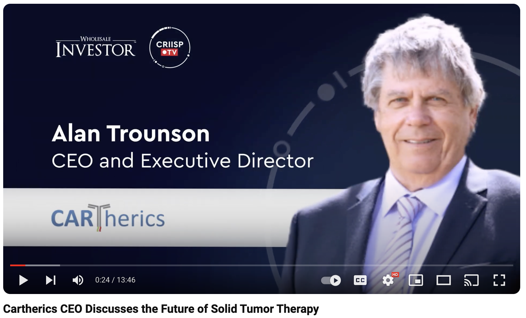 Cartherics’ CEO discusses the future of solid tumour therapy – Cartherics