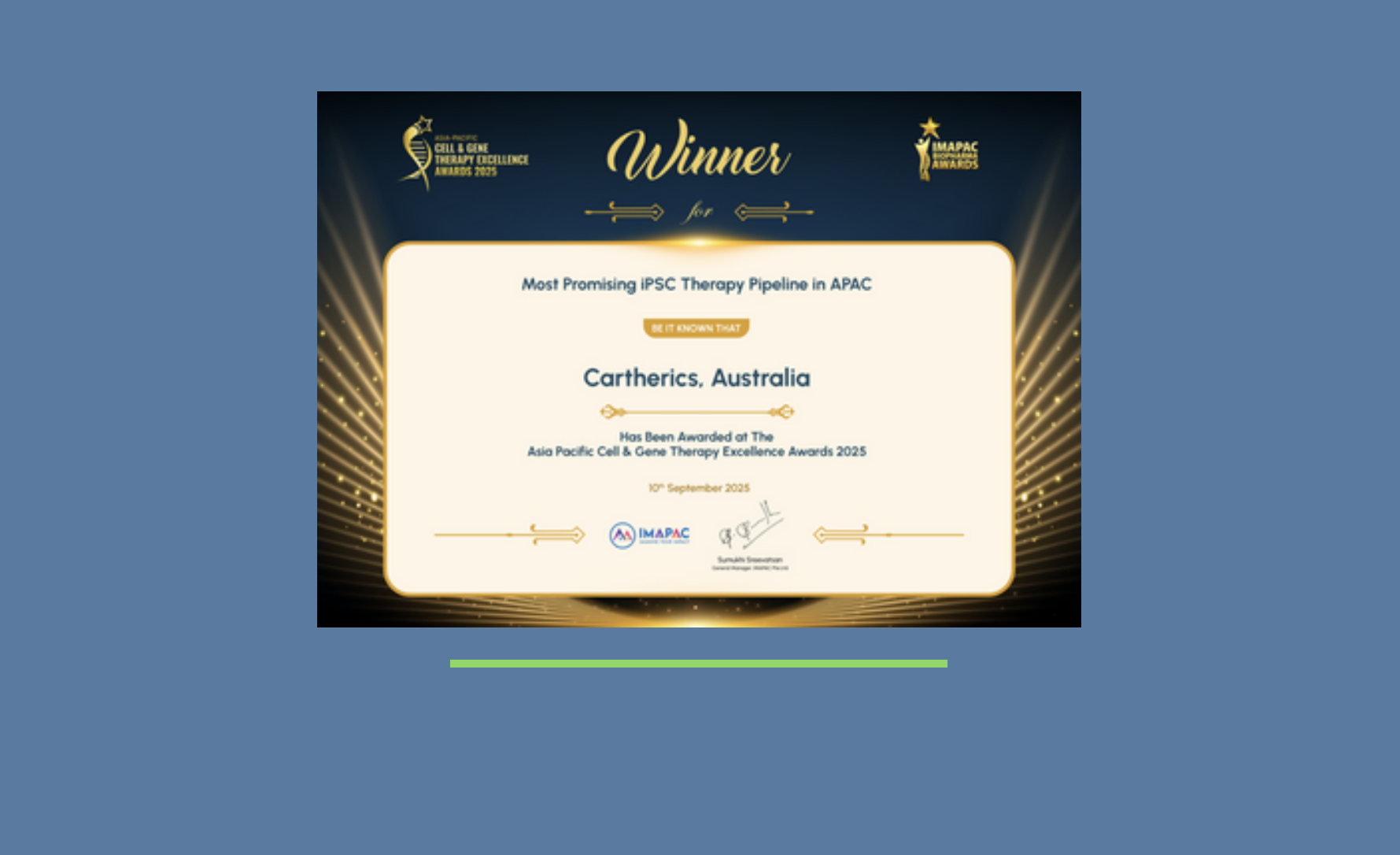 Cartherics Wins ‘Most Promising iPSC Therapy Pipeline in APAC’ at Asia ...